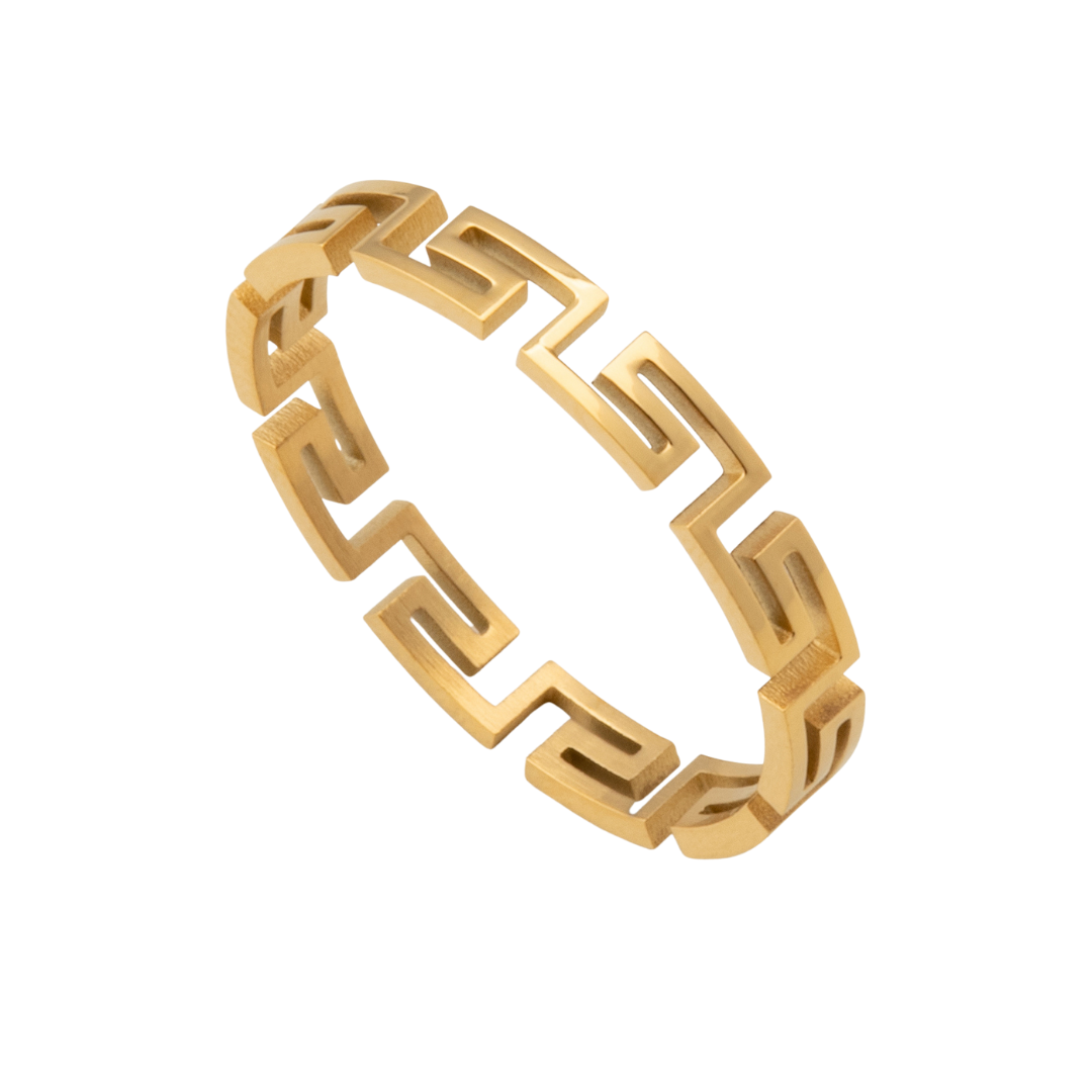 Todd Gold- Greek Key Ring - Men's Rings - Saar Co