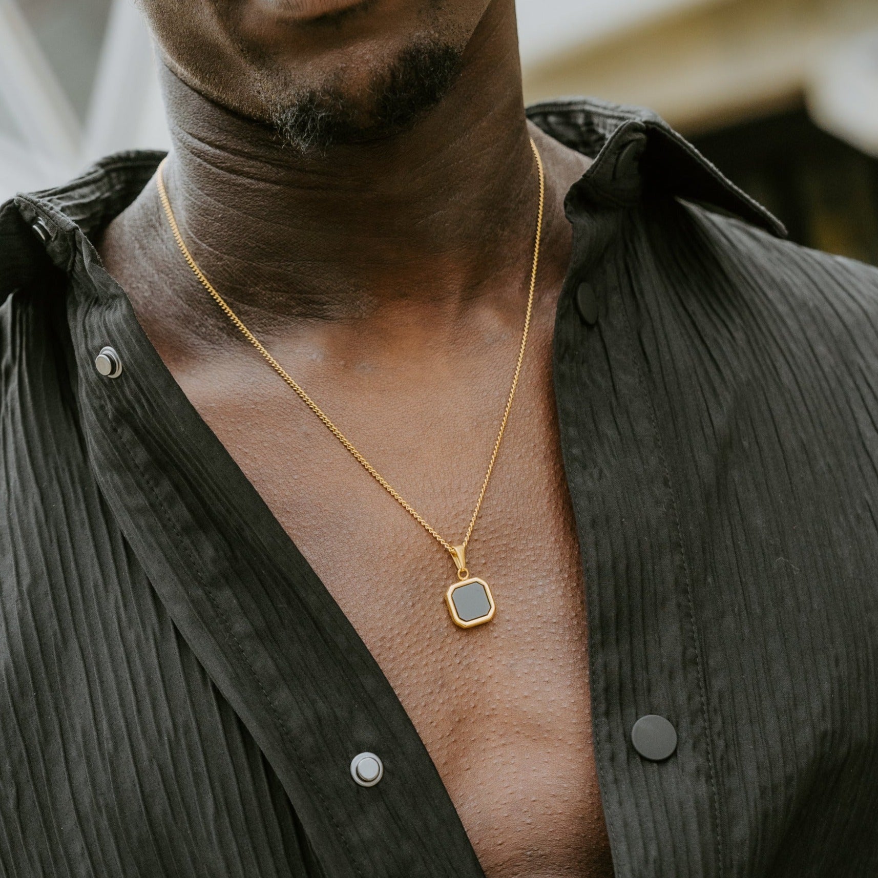 Devon - Men's Black Pendant Necklace | SAAR CO