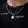 James set Stainless Steel Silver Travel Compass pendant Necklaces Set